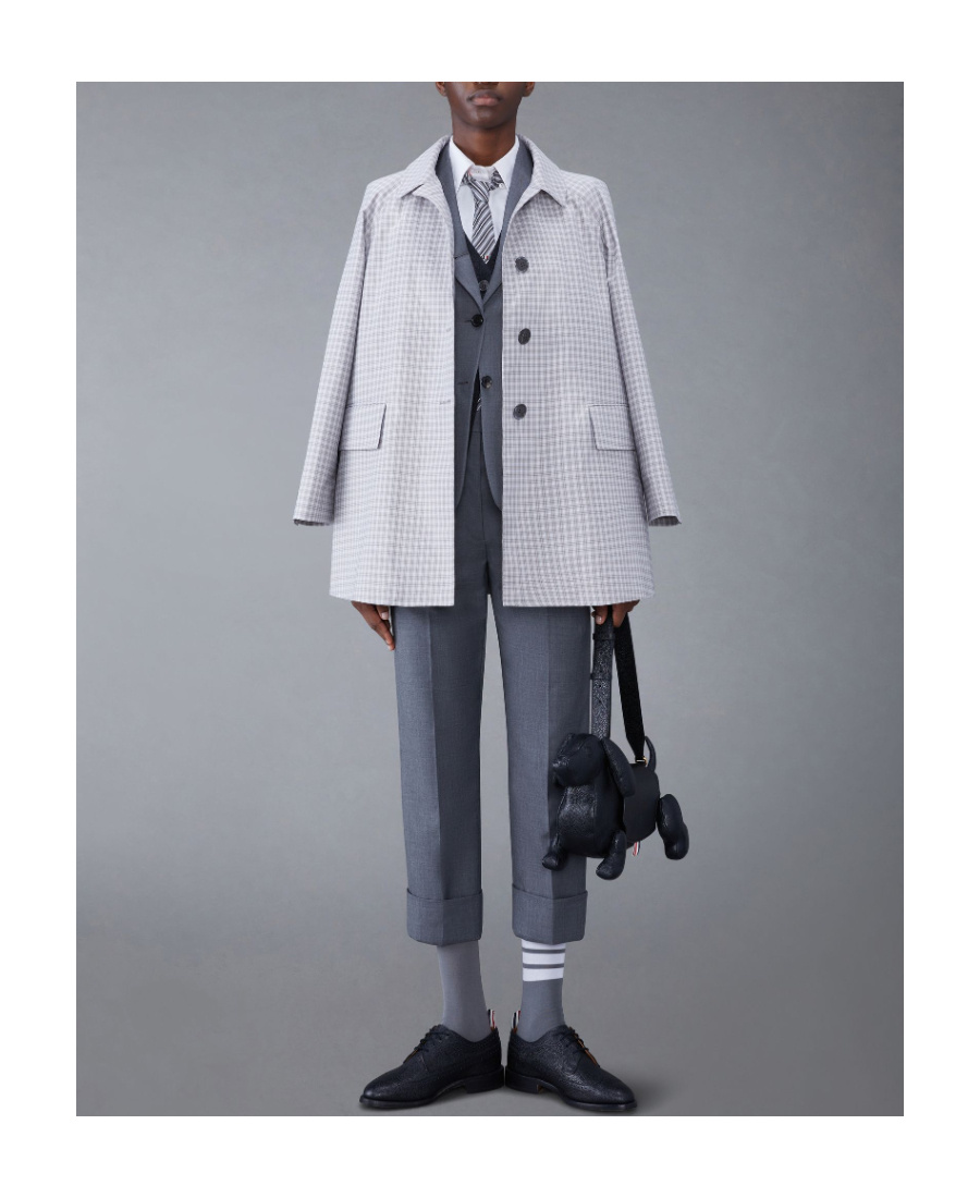 THOM BROWNE Thom Browne Check-Pattern Buttoned Coat